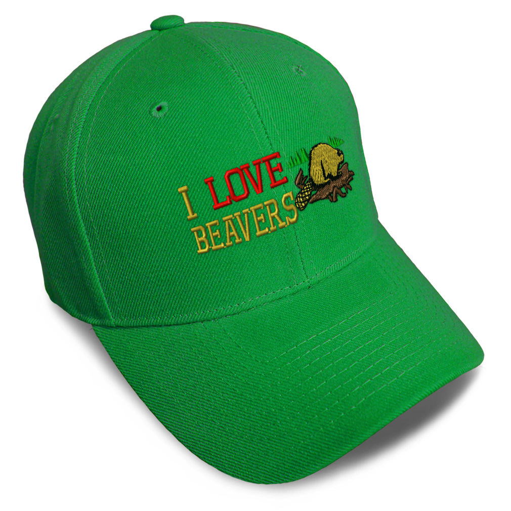 Baseball Cap I Love Beavers Embroidery Acrylic Dad Hats for Men & Women ...