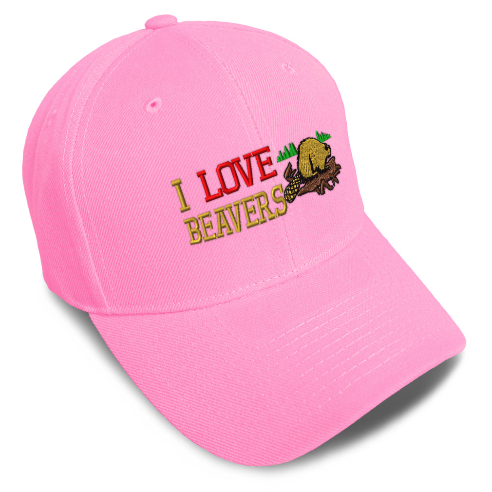 Baseball Cap I Love Beavers Embroidery Acrylic Dad Hats for Men & Women ...