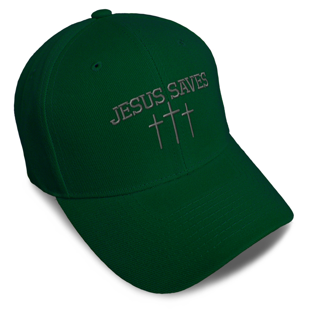 Baseball Cap Jesus Saves Gray Embroidery Symbol Cross Hats for Men ...