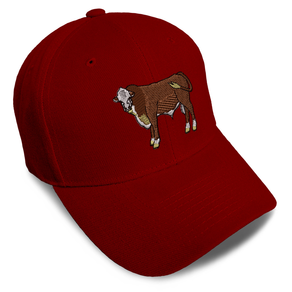 Baseball Cap Western Farm Animal Cattle Hereford Bull Hats for Men ...