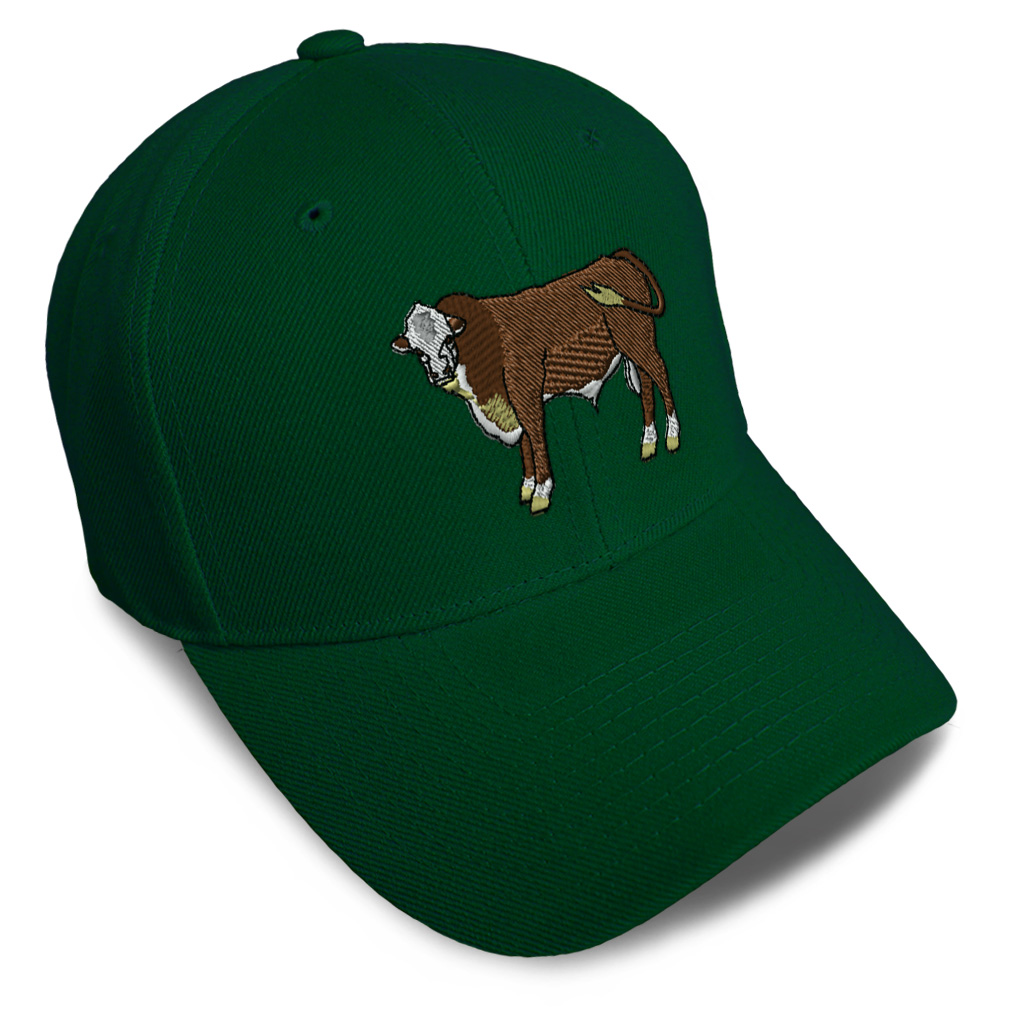 Baseball Cap Western Farm Animal Cattle Hereford Bull Hats for Men ...