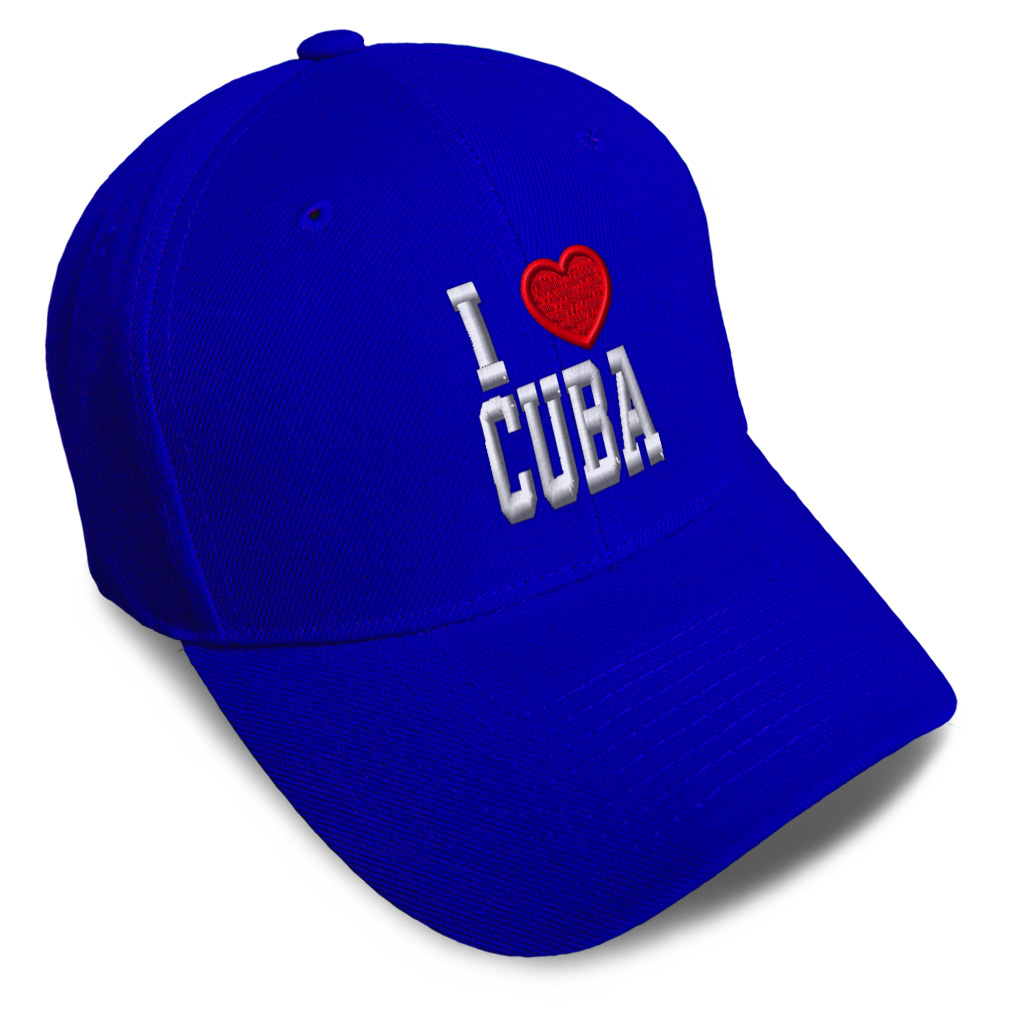 Baseball Cap I Love Cuba Acrylic Dad Hats for Men & Women Strap Closure ...
