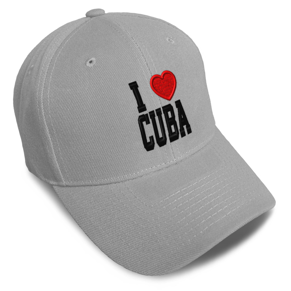 Baseball Cap I Love Cuba Acrylic Dad Hats for Men & Women Strap Closure ...