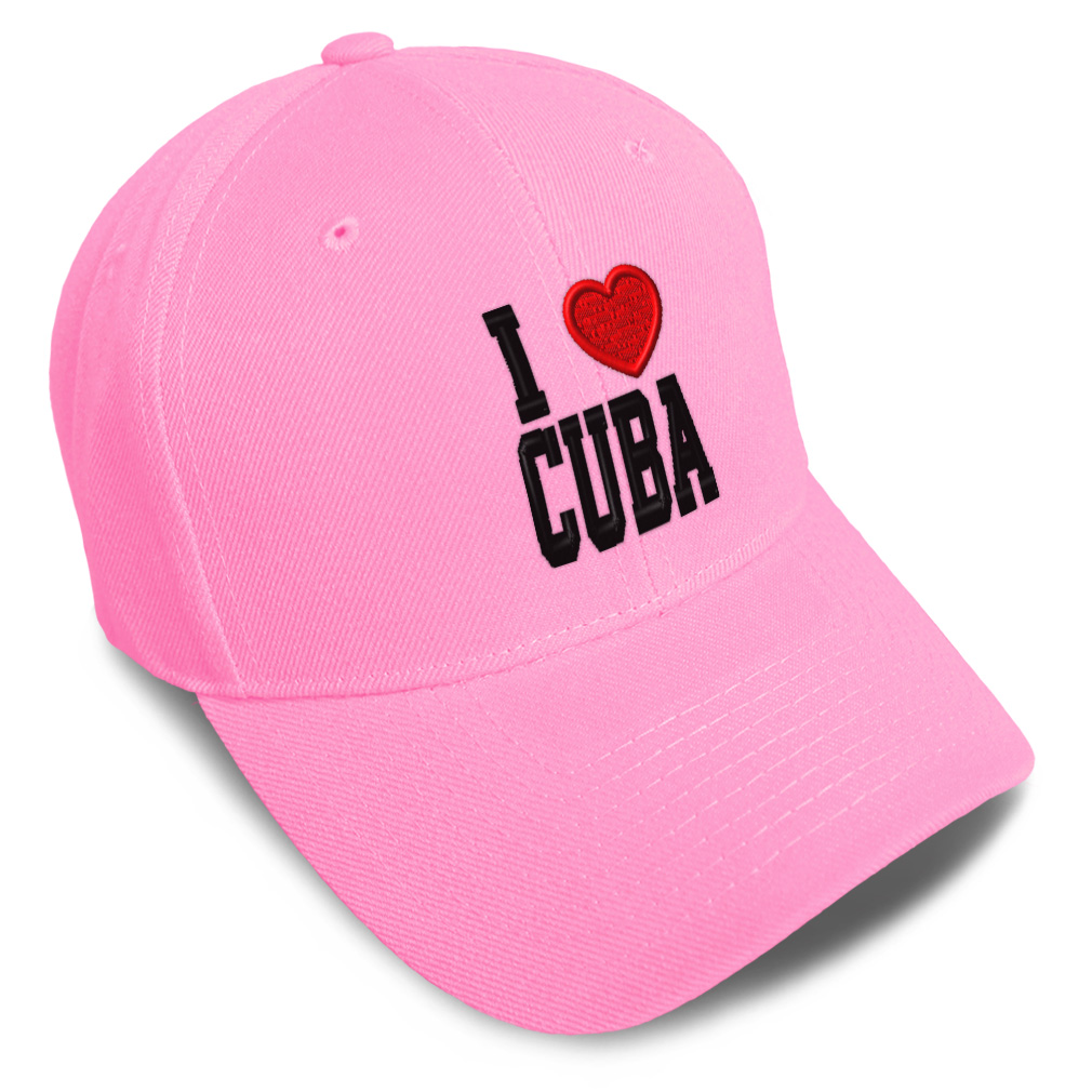 Baseball Cap I Love Cuba Acrylic Dad Hats for Men & Women Strap Closure ...