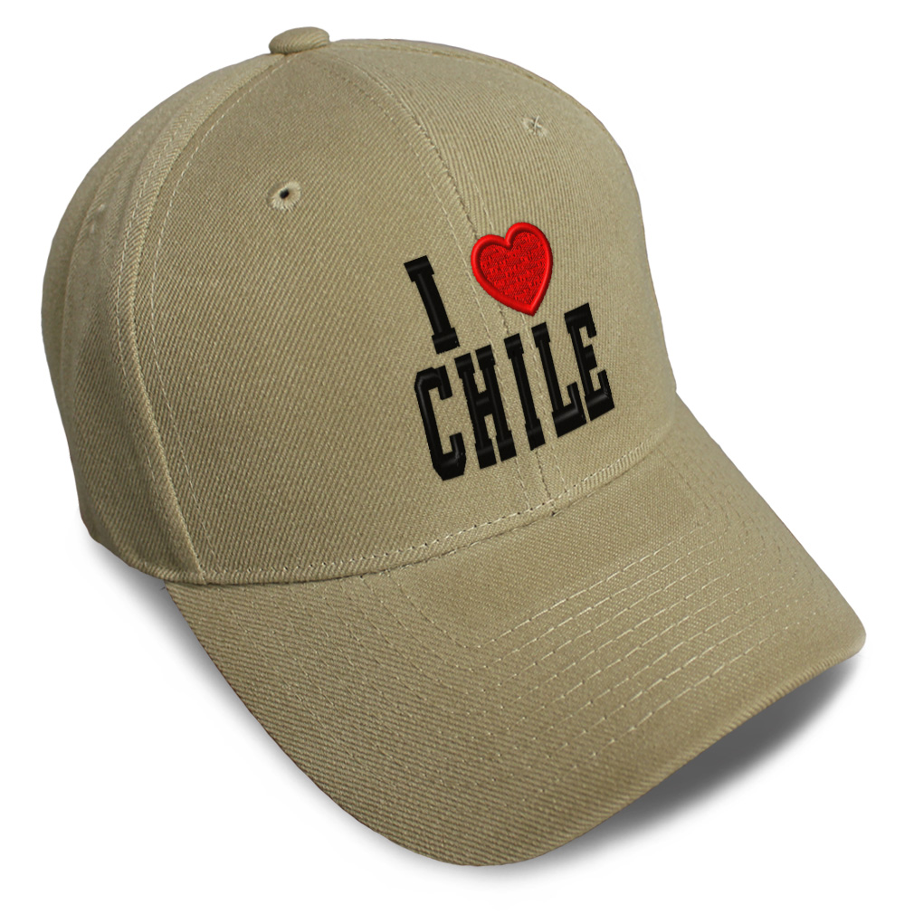 Baseball Cap I Love Chile Acrylic Dad Hats for Men & Women Strap ...