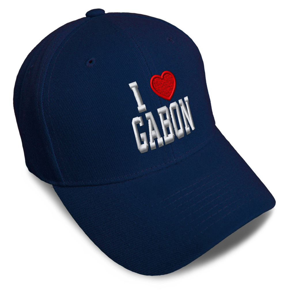 Baseball Cap I Love Gabon Acrylic Dad Hats for Men & Women Strap ...
