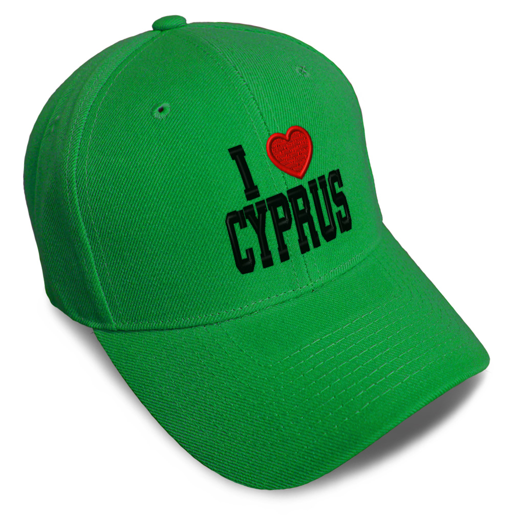 Baseball Cap I Love Cyprus Acrylic Dad Hats for Men & Women Strap ...
