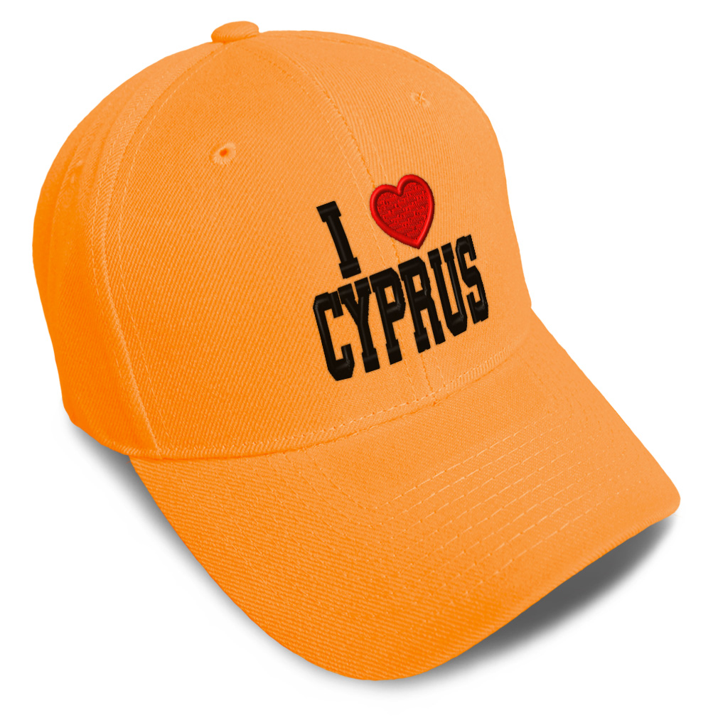 Baseball Cap I Love Cyprus Acrylic Dad Hats for Men & Women Strap ...