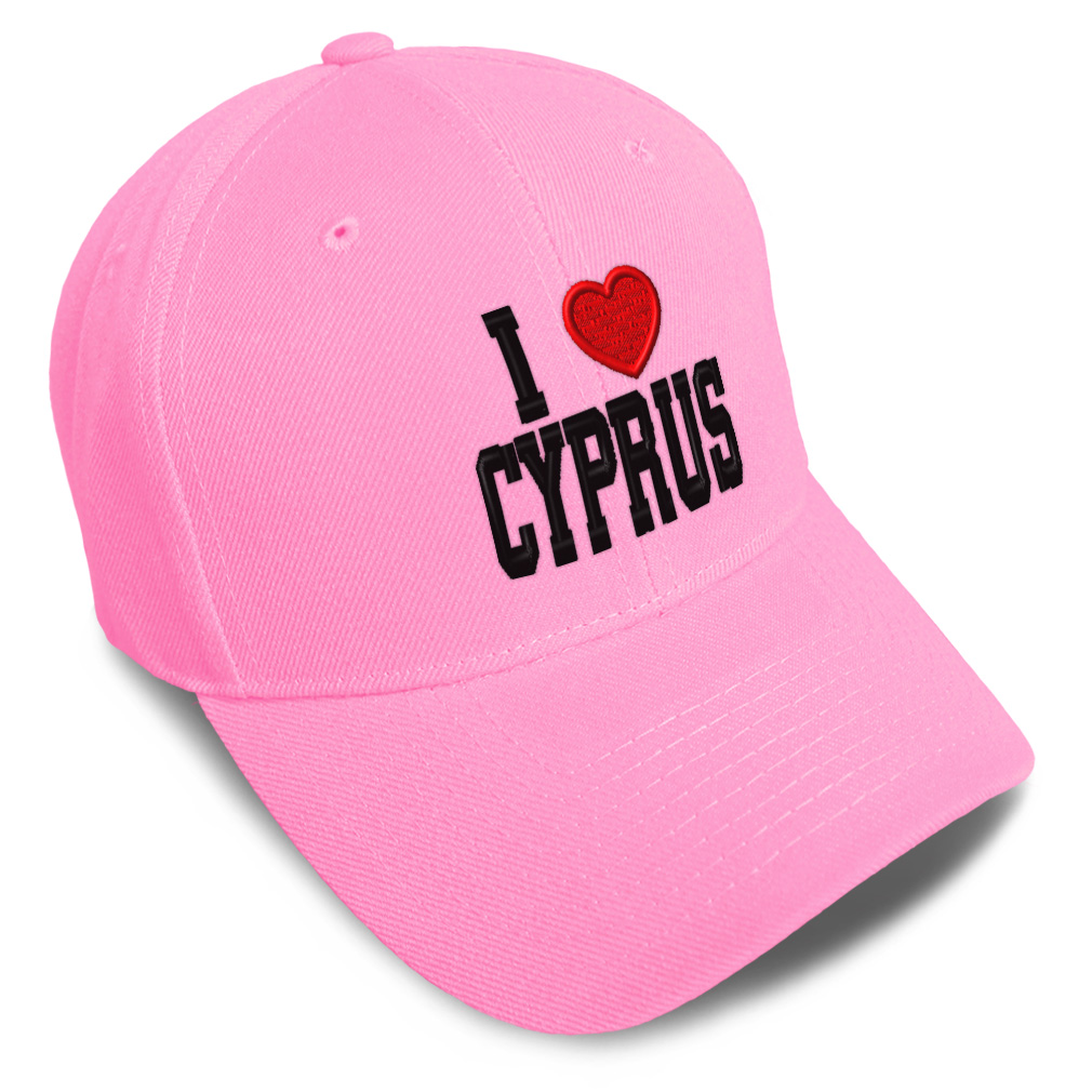 Baseball Cap I Love Cyprus Acrylic Dad Hats for Men & Women Strap ...