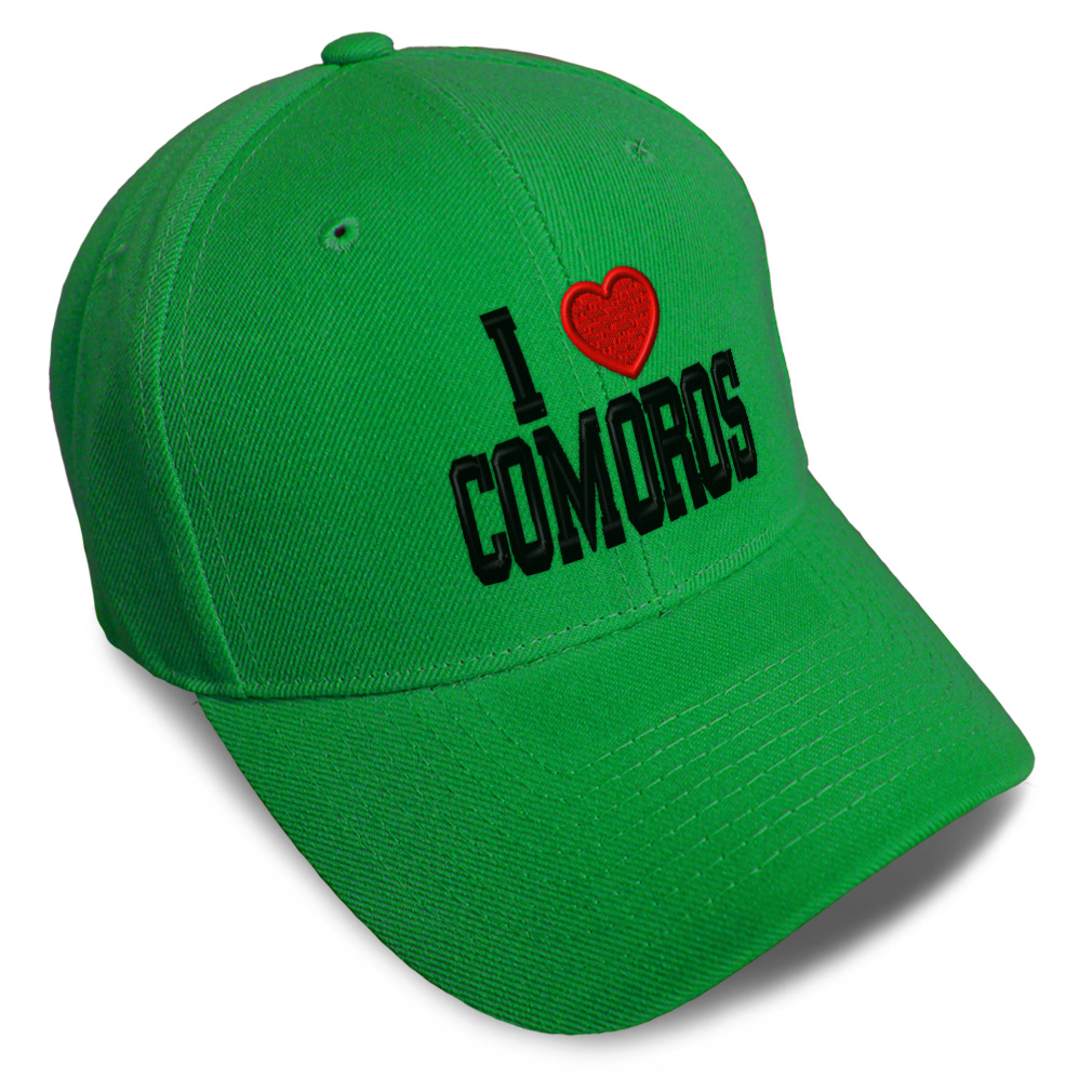 Baseball Cap I Love Comoros Dad Hats for Men & Women Strap Closure 1 ...