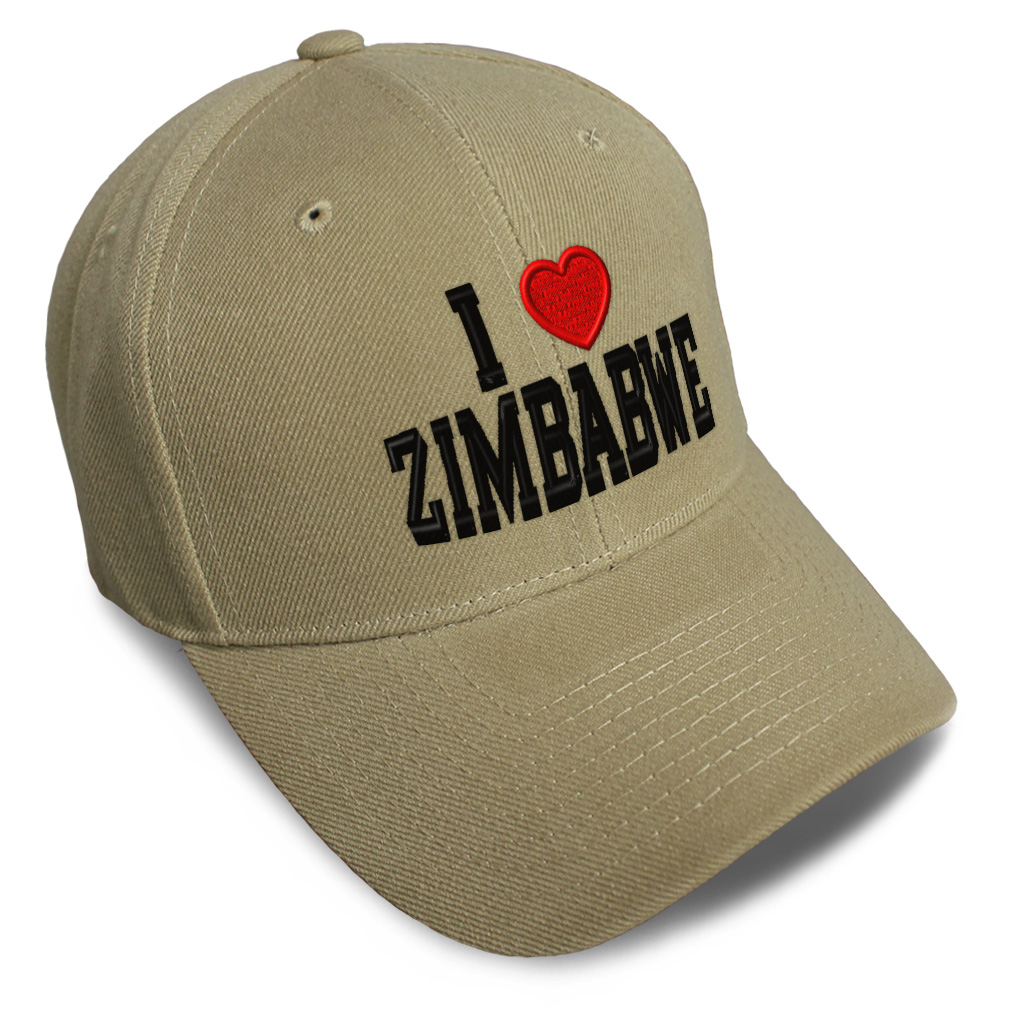 Baseball Cap I Love Zimbabwe Dad Hats for Men & Women Strap Closure 1 ...