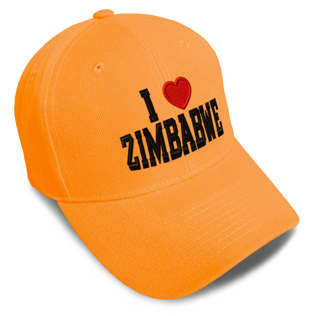 Baseball Cap I Love Zimbabwe Dad Hats for Men & Women Strap Closure 1 ...