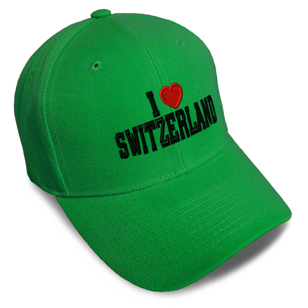Baseball Cap I Love Switzerland Dad Hats for Men & Women Strap Closure ...