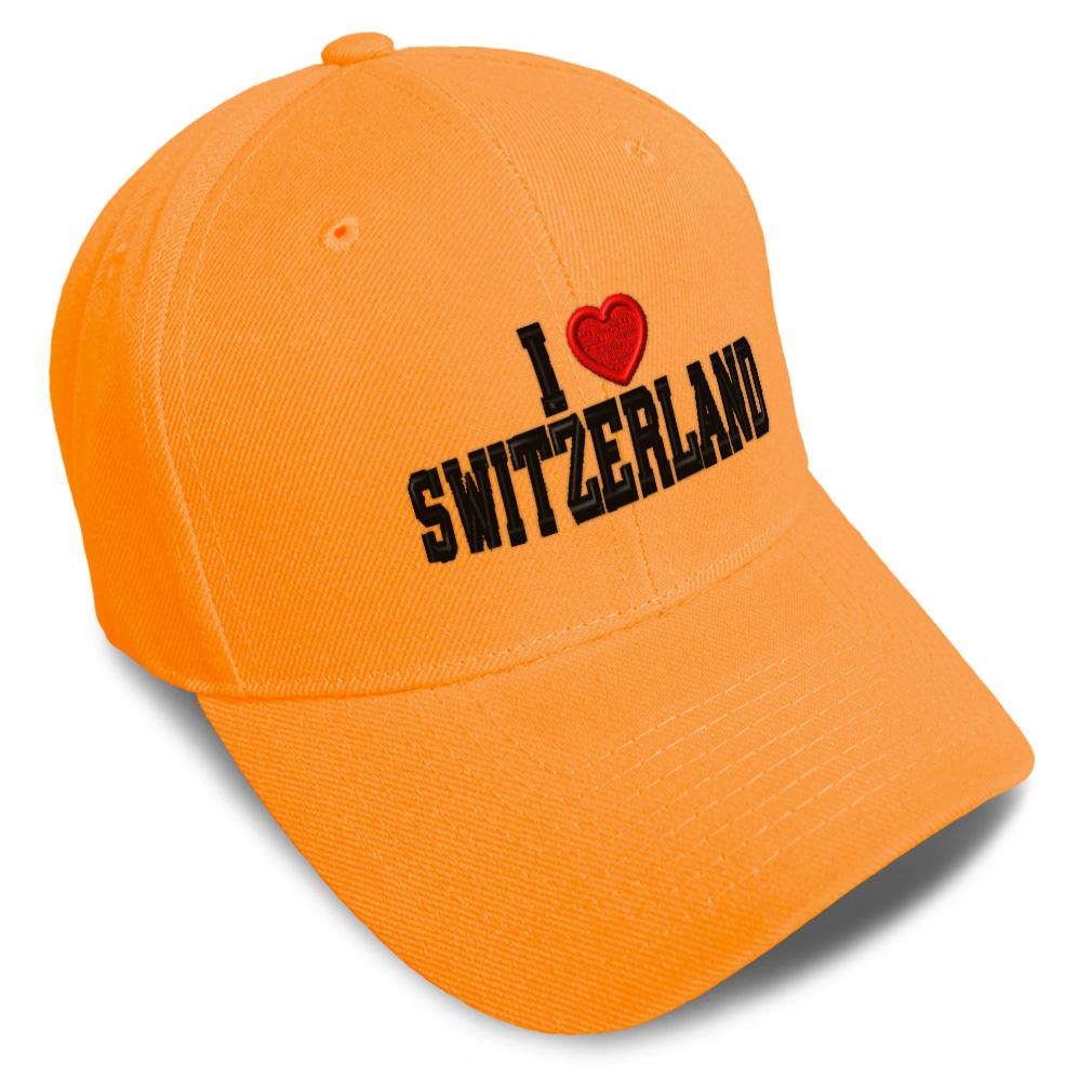 Baseball Cap I Love Switzerland Dad Hats for Men & Women Strap Closure ...
