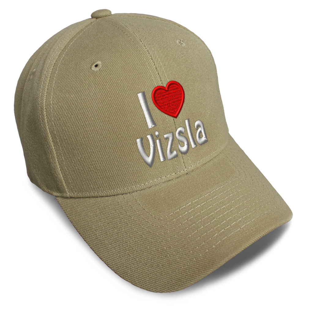 Baseball Cap I (Love) Vizsla Red Heart Pet Lovers Dog Dad Hats for Men ...