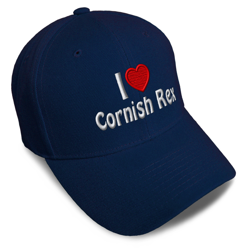 Baseball Cap I (Love) Cornish Rex Red Heart Pet Lovers Dad Hats for Men ...