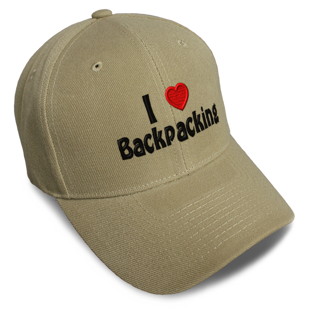 Baseball Cap I (Love) Backpacking Red Heart Hobbies Lovers Backpacking ...