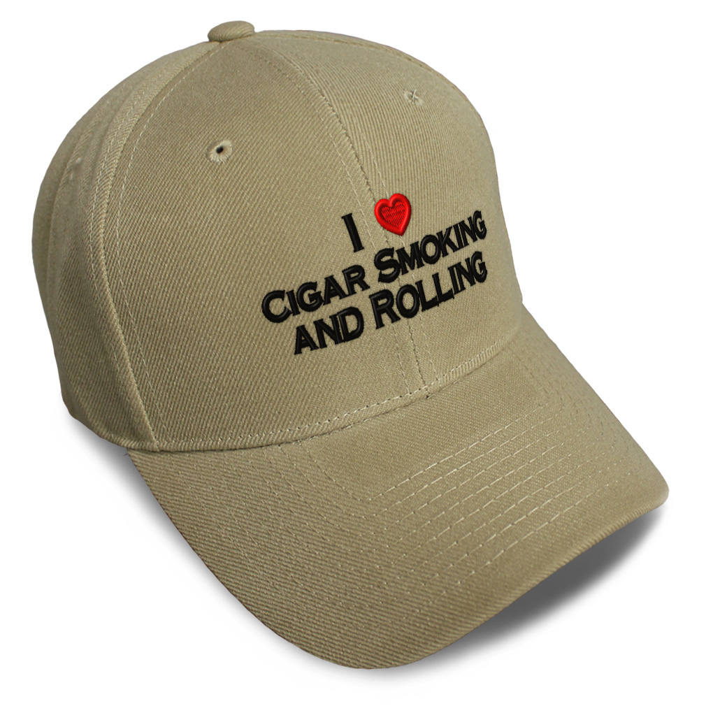 Baseball Cap I (Love) Cigar Smoking and Rolling Red Heart Hobbies ...