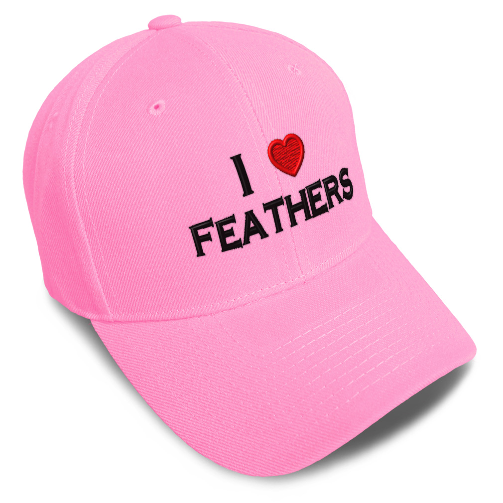 Baseball Cap I (Love) Feathers Red Heart Hobbies Lovers Dad Hats for ...