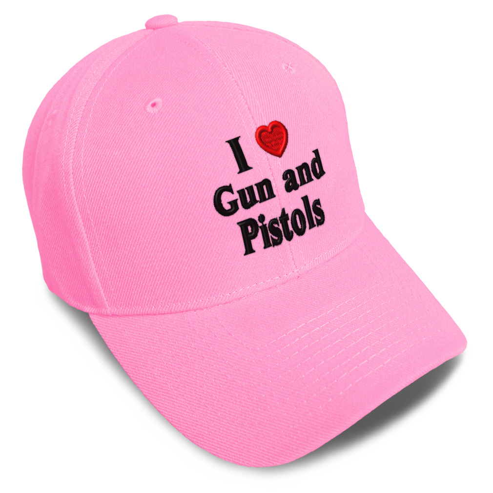 Baseball Cap I (Love) Gun and Pistols Red Heart Hobbies Lovers Gun and ...