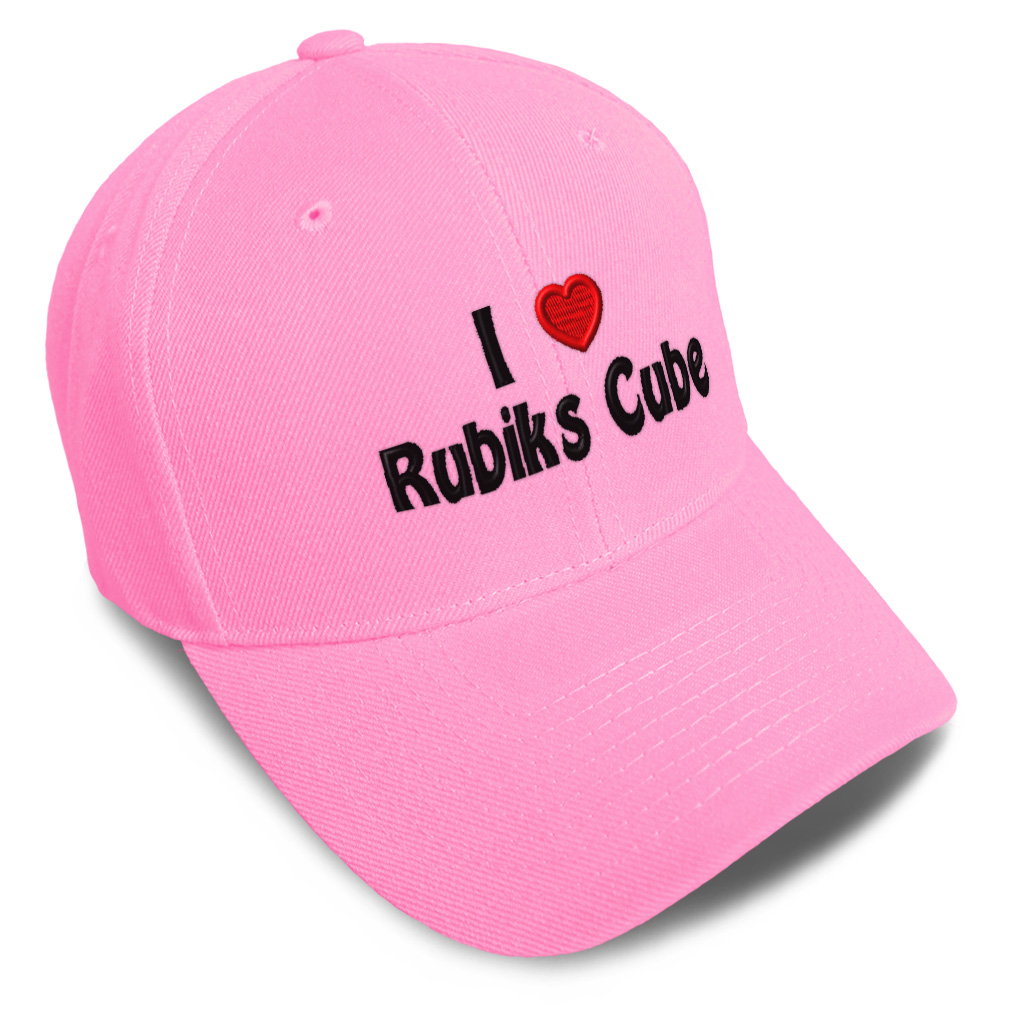Baseball Cap I (Love) Rubiks Cube Red Heart Hobbies Lovers Rubiks Cube ...