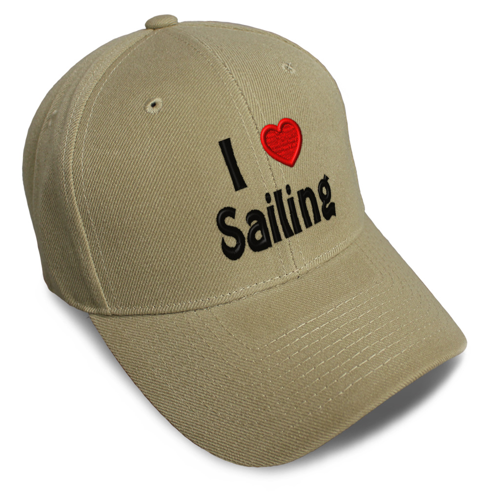 Baseball Cap I (Love) Sailing Red Heart Hobbies Lovers Dad Hats for Men ...