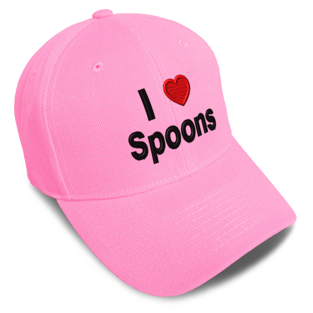 Baseball Cap I (Love) Spoons Red Heart Hobbies Lovers Dad Hats for Men ...