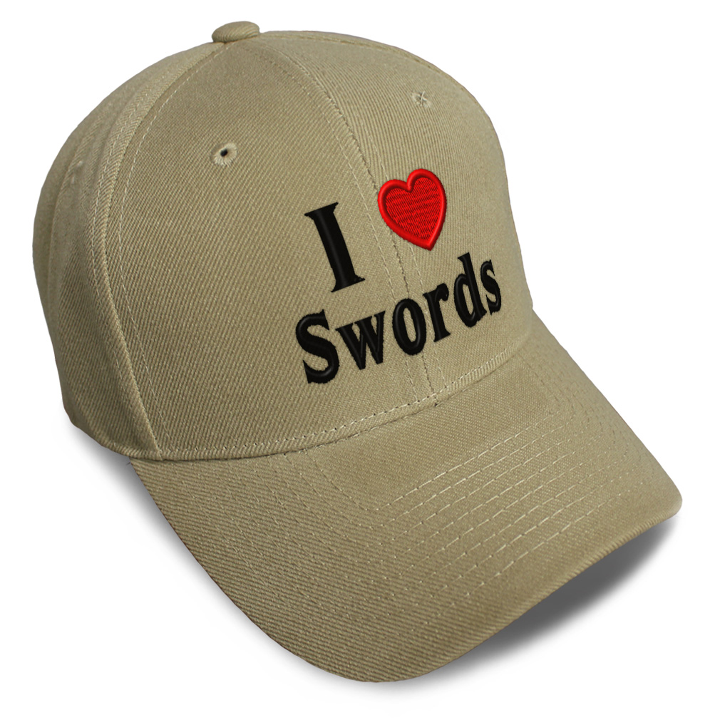 Baseball Cap I (Love) Swords Red Heart Hobbies Lovers Dad Hats for Men ...