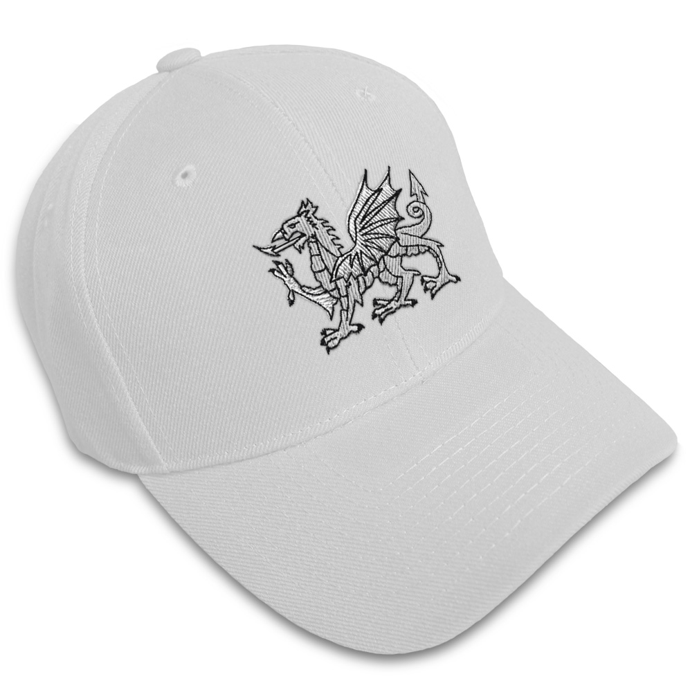 Baseball Cap White Welsh Dragon Embroidery Dad Hats for Men & Women 1 ...
